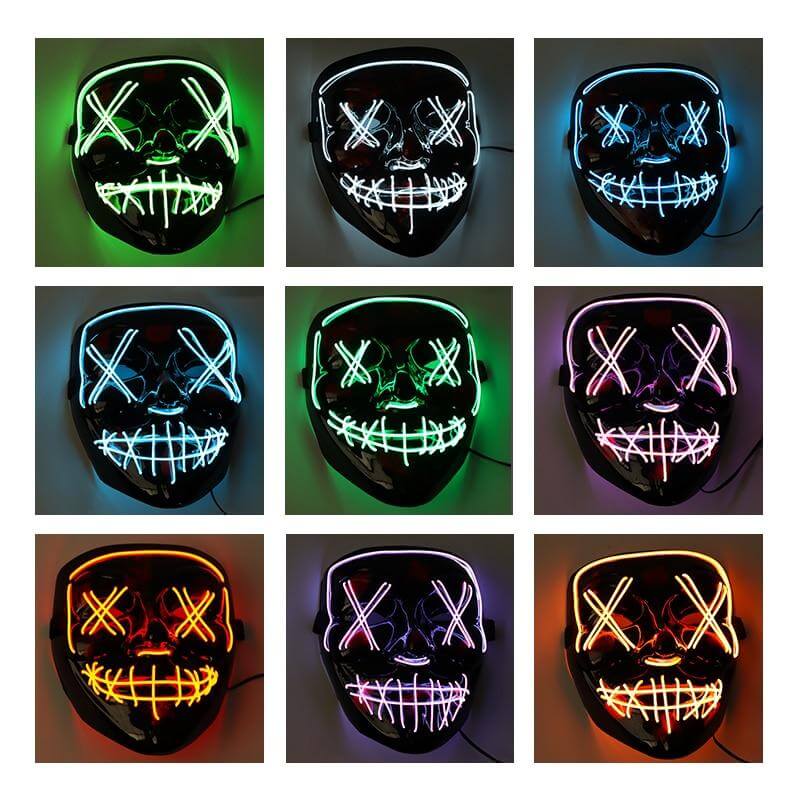 Glow In The Dark Halloween Led Mask - Quymart Apparel