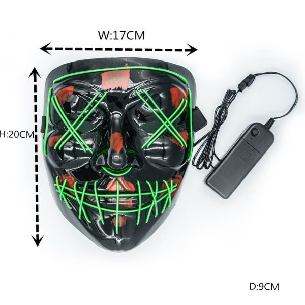 Glow In The Dark Halloween Led Mask - Quymart Apparel