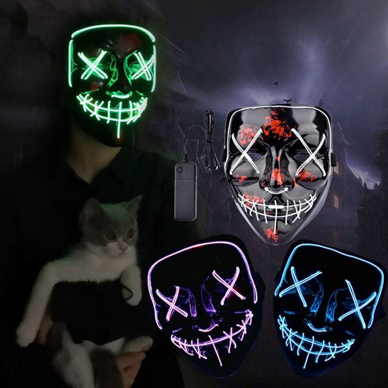 Glow In The Dark Halloween Led Mask - Quymart Apparel