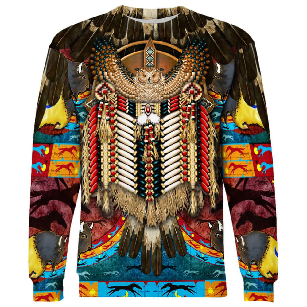 Native Indian The Owl Hoodie - Quymart Apparel