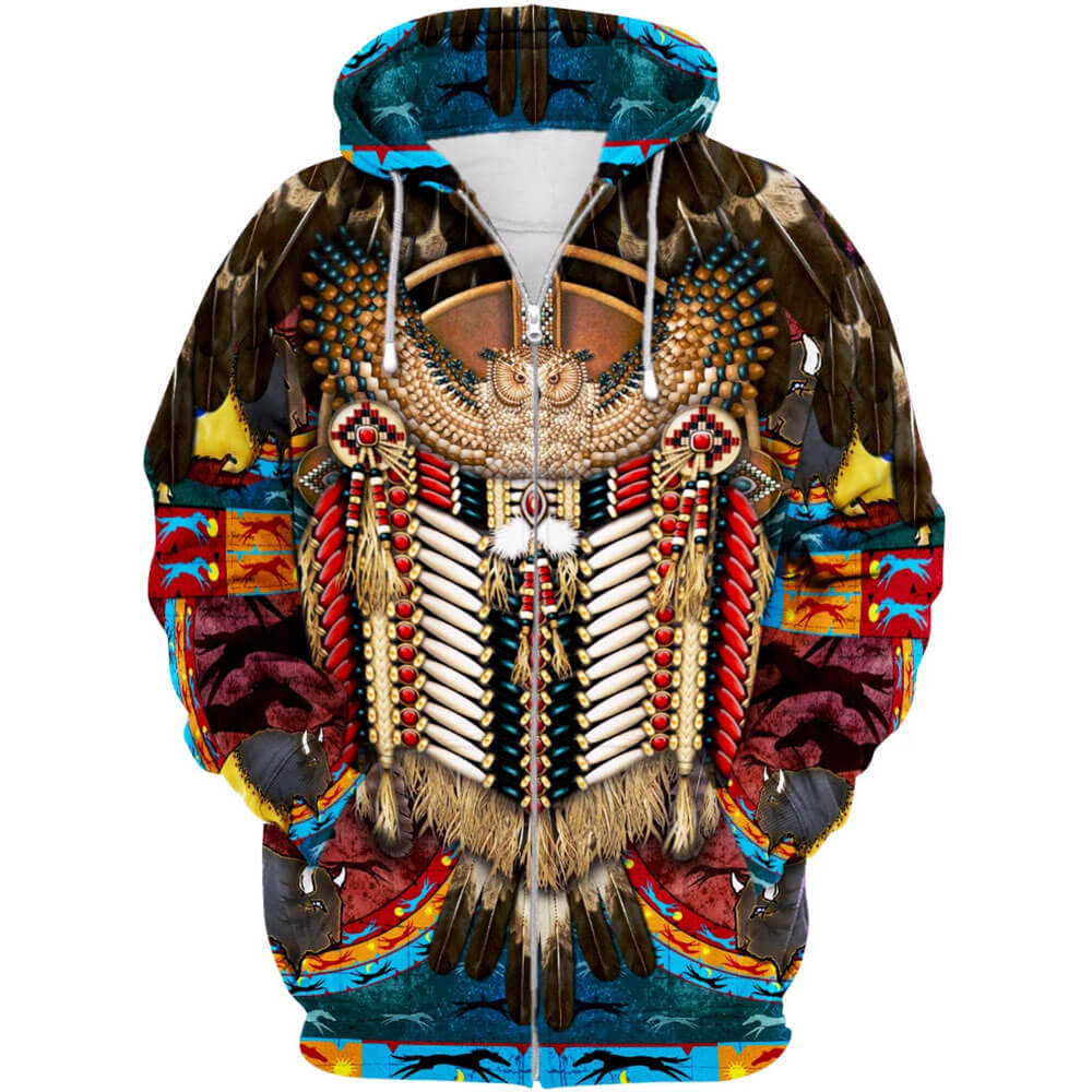 Native Indian The Owl Hoodie - Quymart Apparel