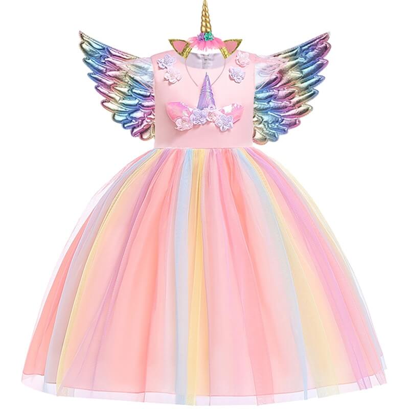 Unicorn Rainbow Dress Birthday Christmas Gifts For Girls - Quymart Apparel