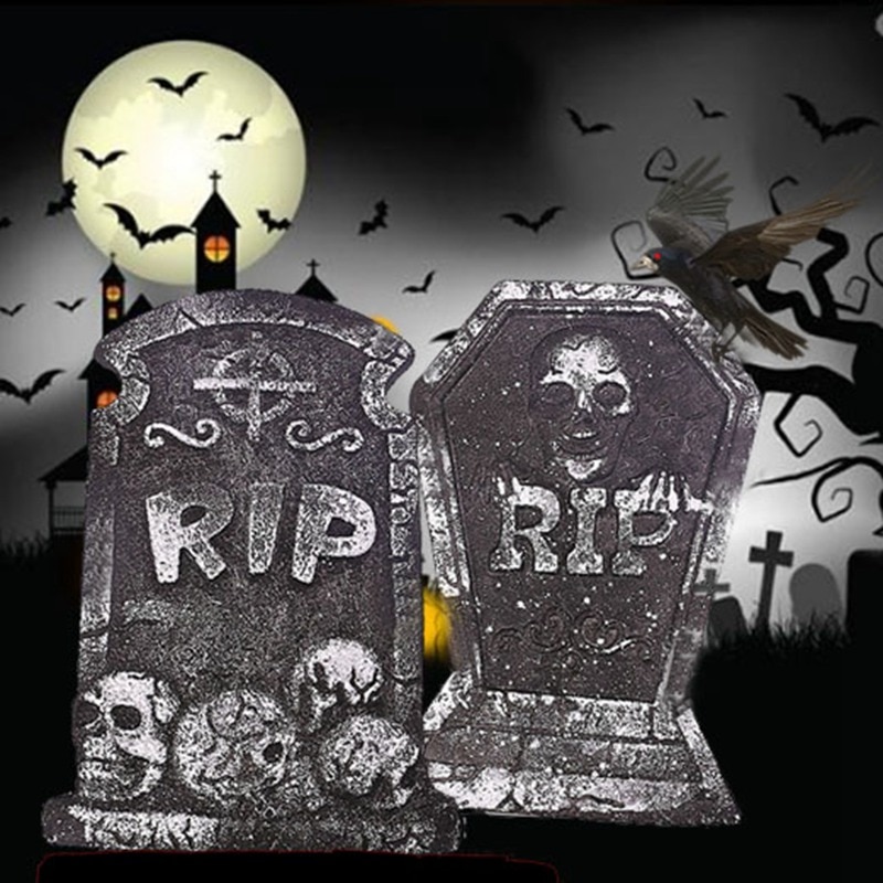 Halloween Foam Skeleton Tombstone Yard Decoration - Home & Garden