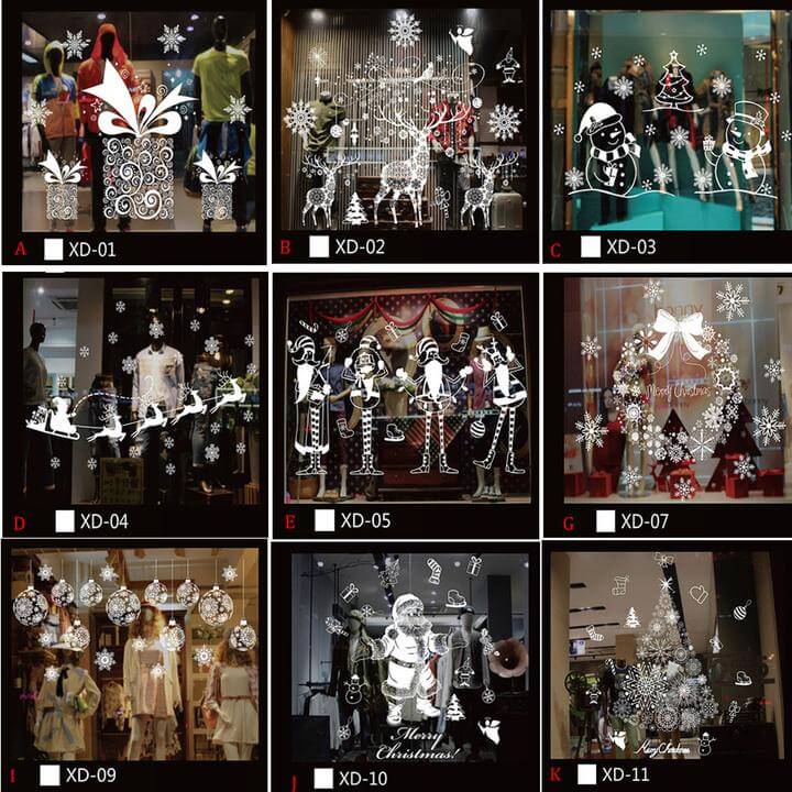 Christmas Snowman Removable Window Stickers - Home & Garden