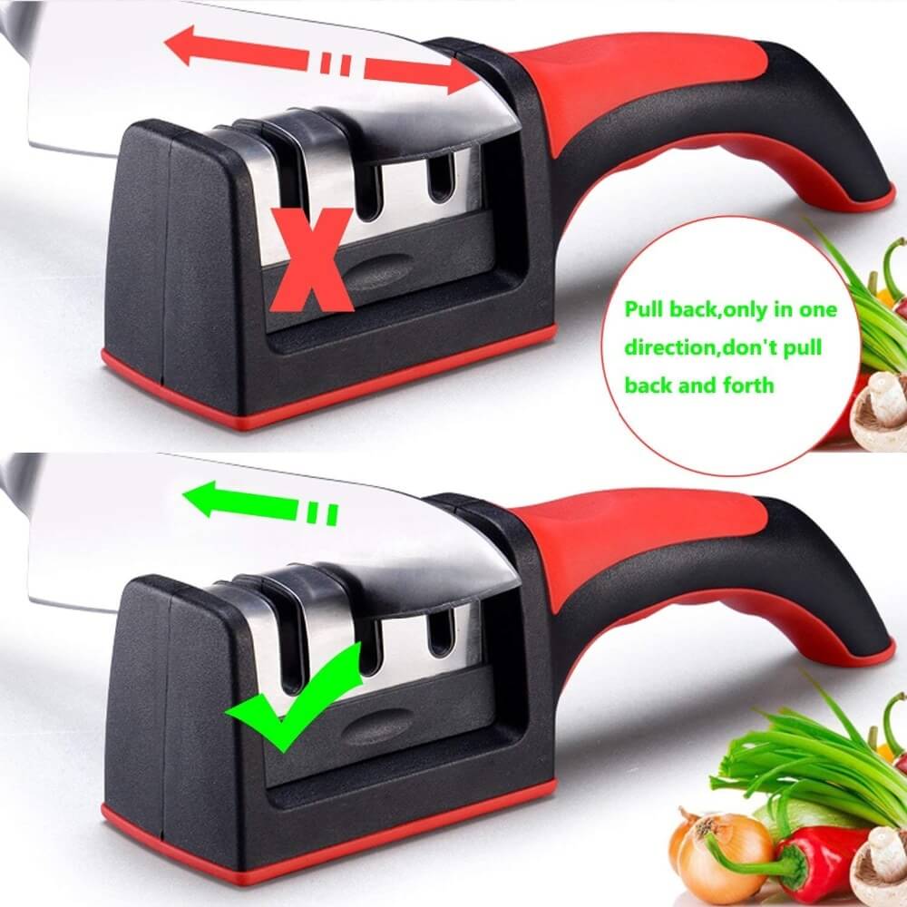 Professional 3 Stages Knife Sharpener Non-Slip Silicone Rubber - Home ...